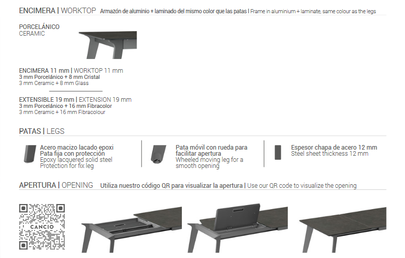 Mesa Infinity Extensible - Mesas Cancio